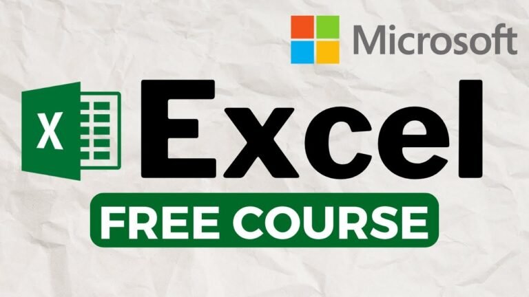 Microsoft Excel Free Online Course 2025 | From Basics to Advanced ...
